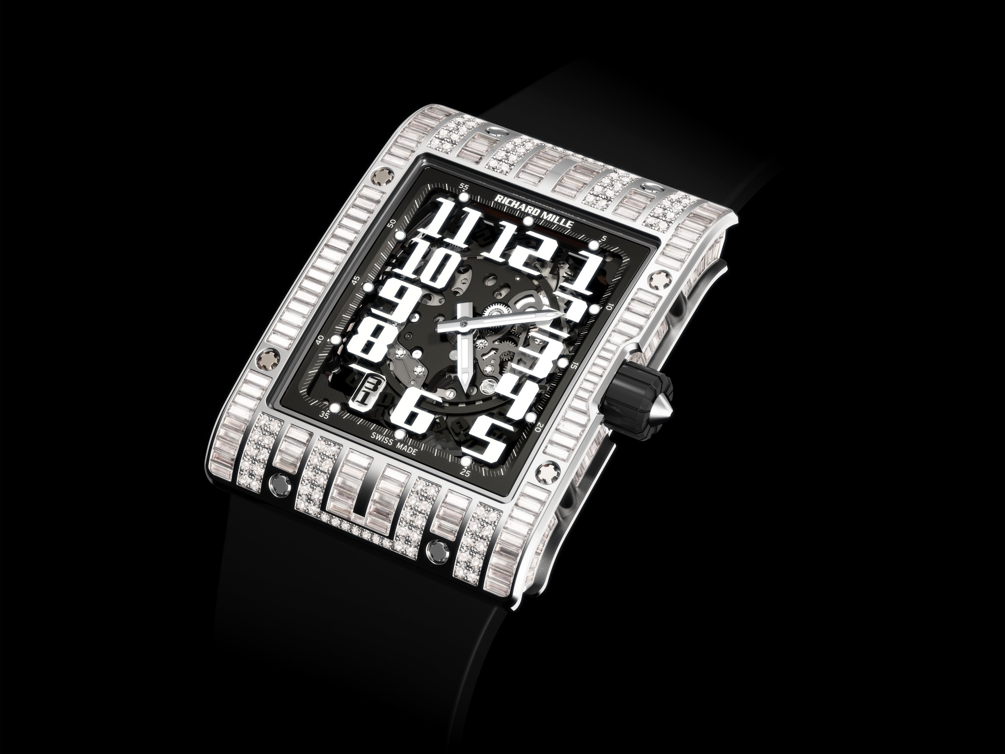 Replica Richard Mille RM 016 Automatic Mixte Diamonds White Gold Watch ...