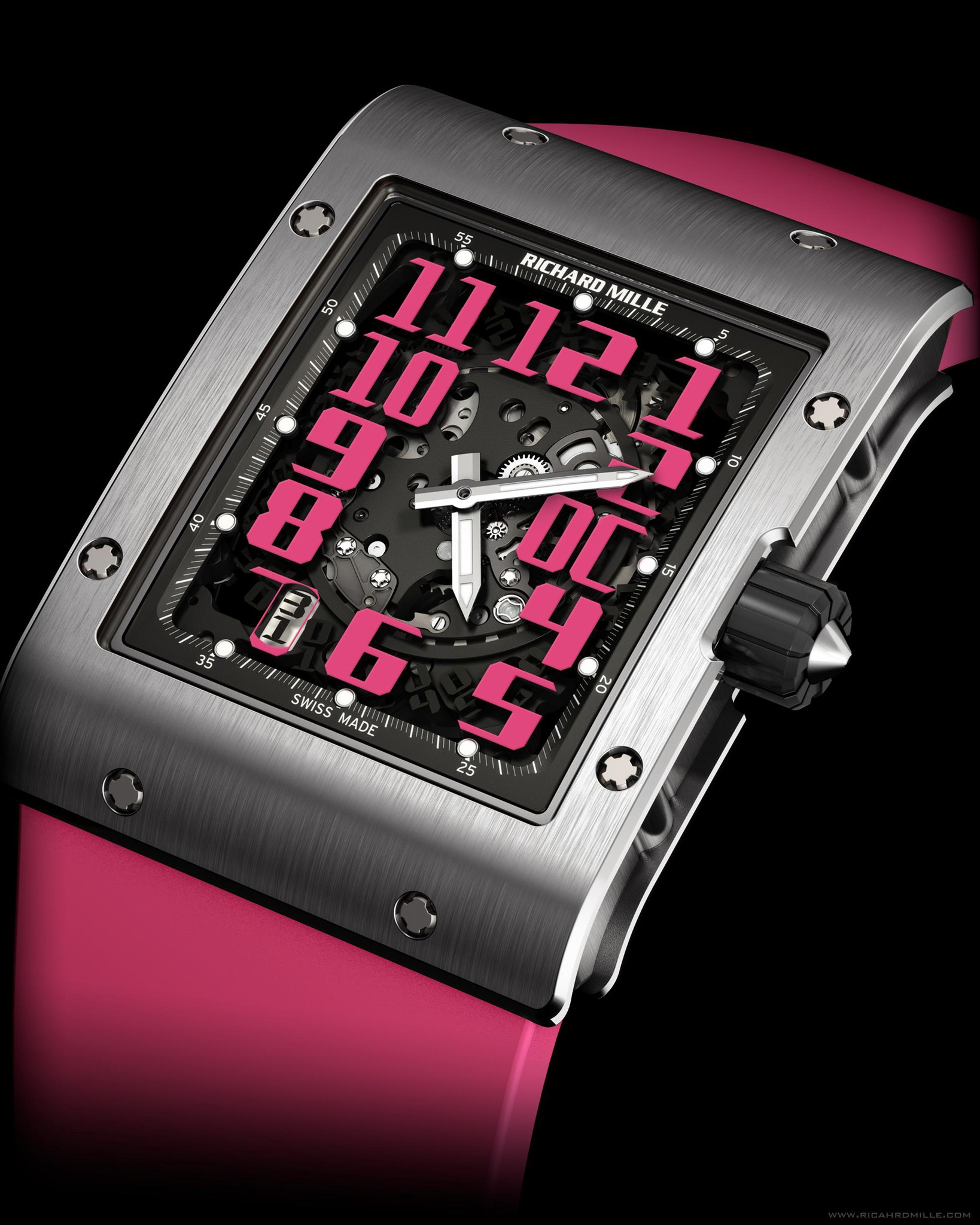 Replica Richard Mille RM 016 Automatic Mixte Diamonds White Gold Watch ...